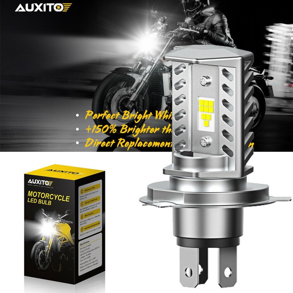 H4 9003 LED Motorcycle Headlight Bulbs Kit High Low Beam Super Bright ...