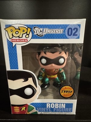 Funko Pop! Heroes Robin 02 Chase Metallic Original Blue Box Release DC ...