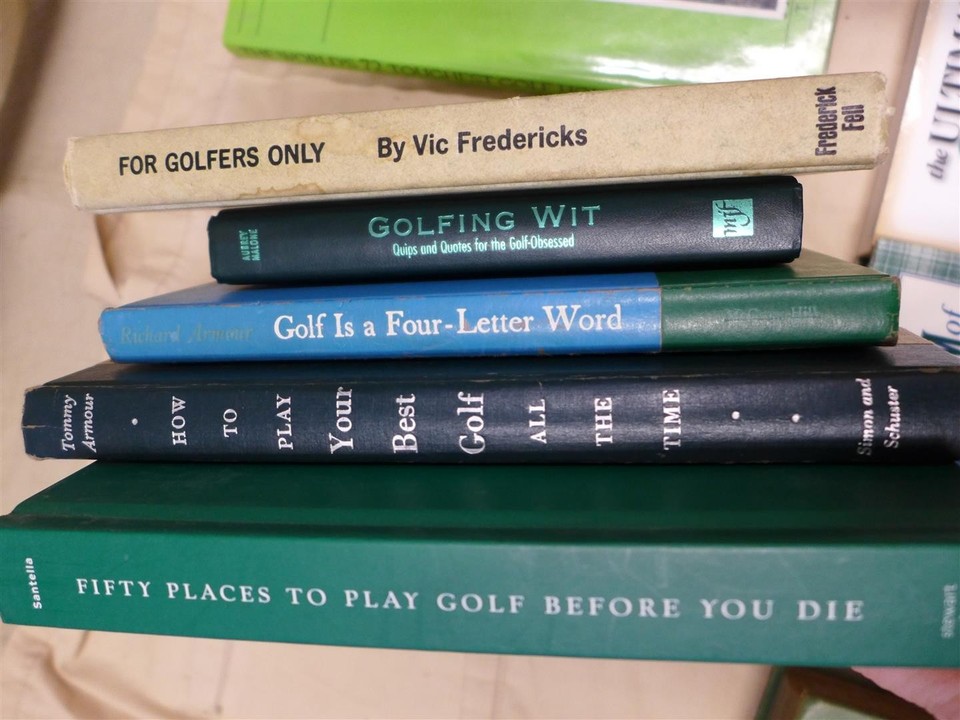 Lot of 24 Vintage GOLF BOOKS: Down the Fairway, Tommy Armour, Sam Snead ...