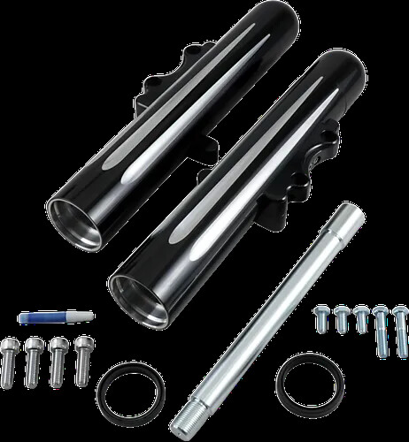 AN Dual Disc Fork Legs Deep Cut Black Harley Road Glide Ultra 14-20 | eBay