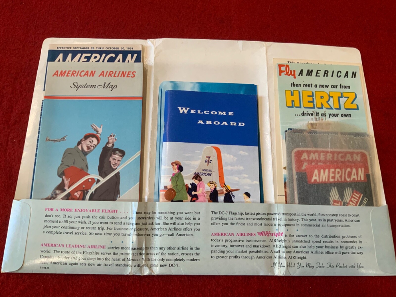 Early American Airlines Flight Folder Map Jet Flagship Postcards LOTS ...