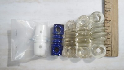 Three Clear Glass & One Ceramic & One Plastc Antenna Wire Insulators | eBay