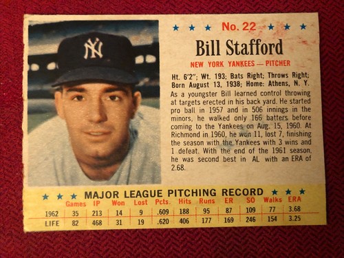1963 Post Baseball #22 Bill Stafford, New York Yankees | eBay