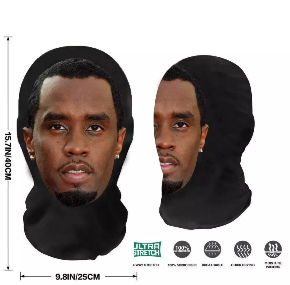 Diddy Face Mask - Hip Hop Rapper Puffy Funny Movie Face Mask | eBay