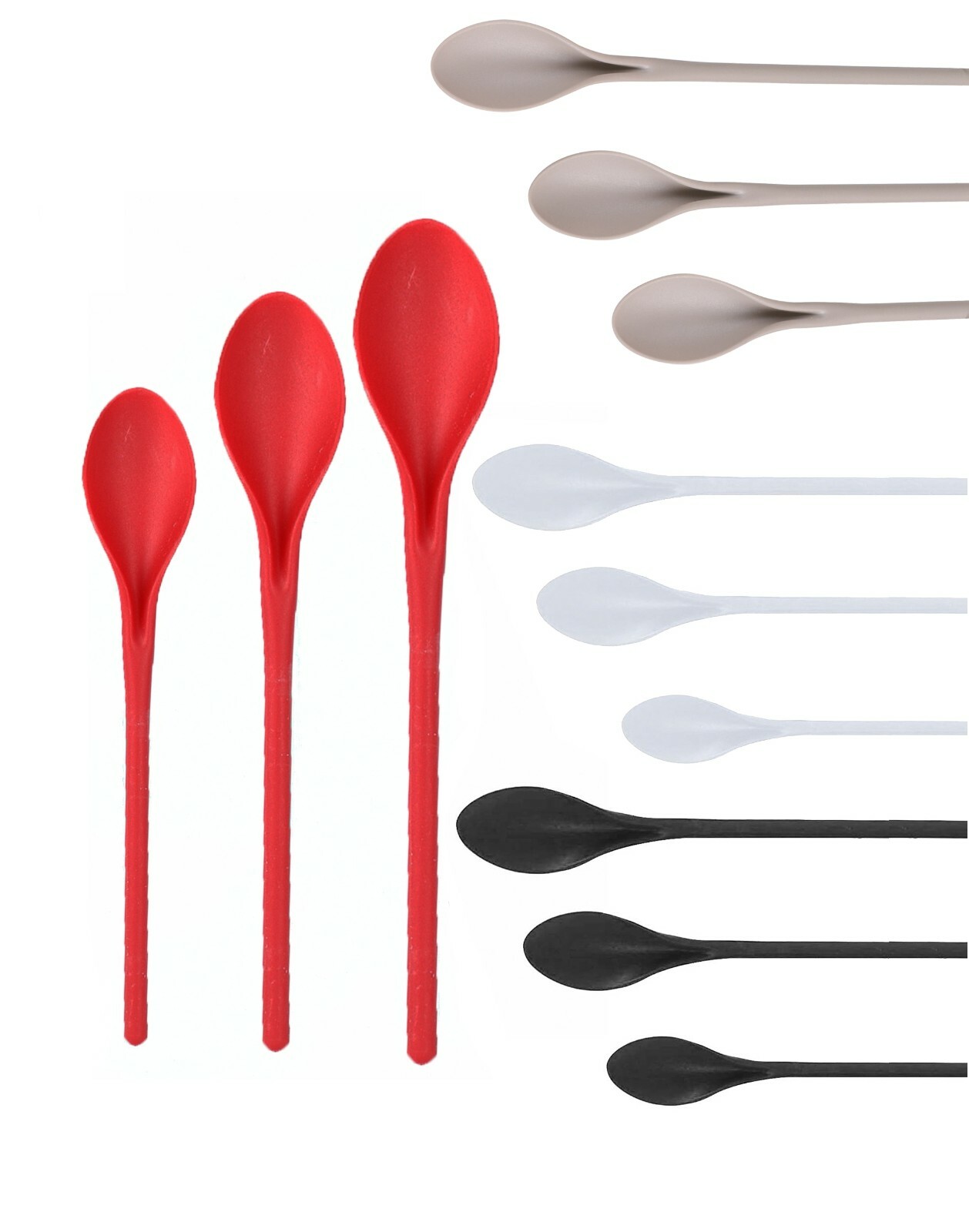Urban Living 3 X Plastic Mixing Stirring Spoons Cooking Utensils Baking ...