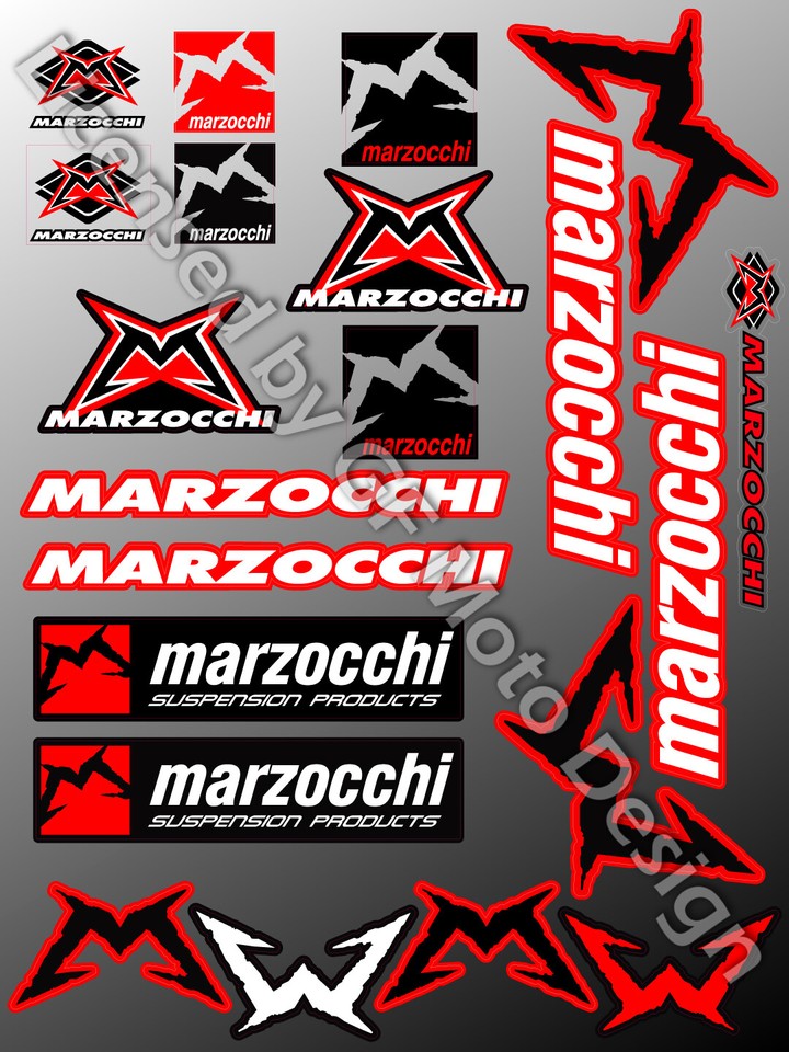 Marzocchi Fork Shock Helmet Bike Bicycle Stickers Decals Set Laminated ...