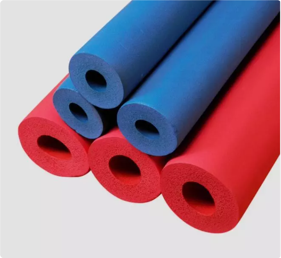 Red/Blue Thermal Insulation Pipe Sponge Foam Rubber Tube Cover 6-25mm ...