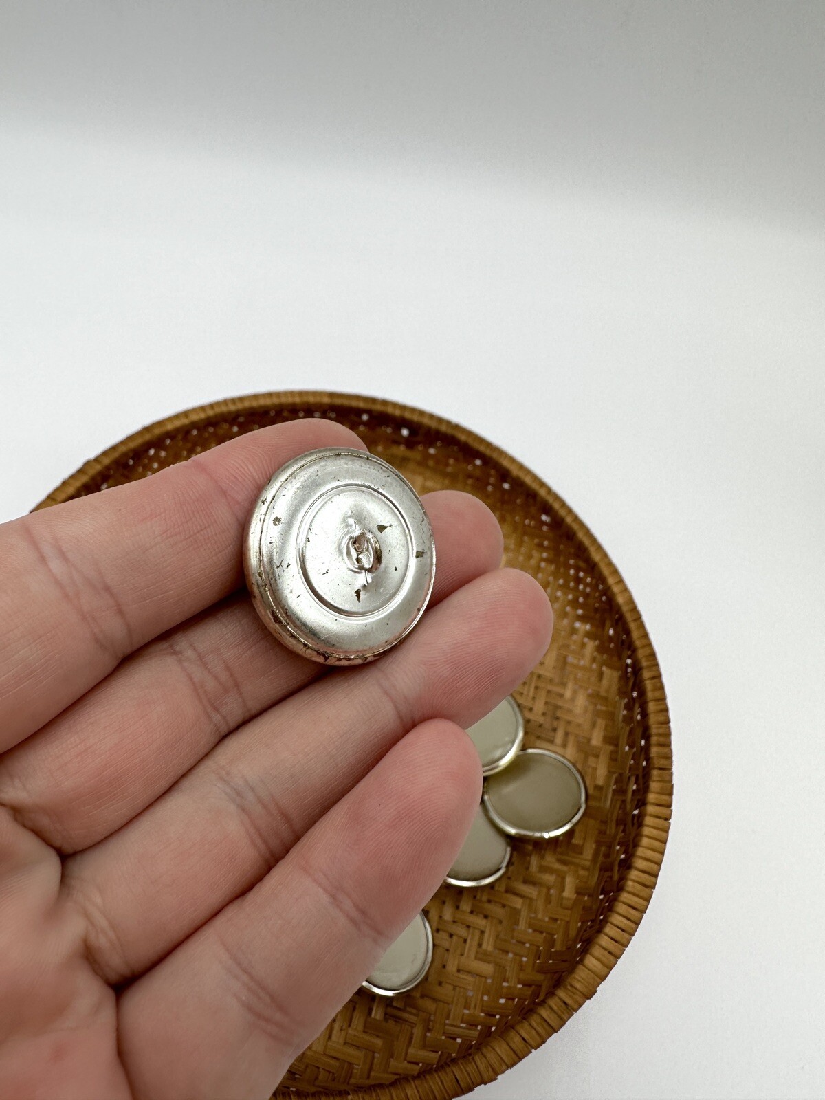 Konvolut Knöpfe Metall Alt Vintage Silberfarben Durchmesser 2,5cm | eBay.de