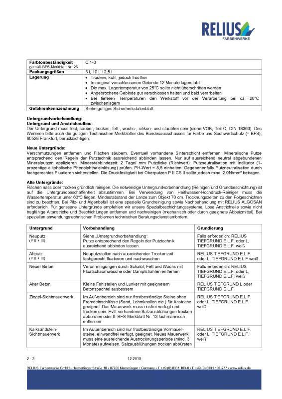 Relius Acrylor Compact weiß - hochfüllende, matte Kompakt-Fassadenfarbe ...