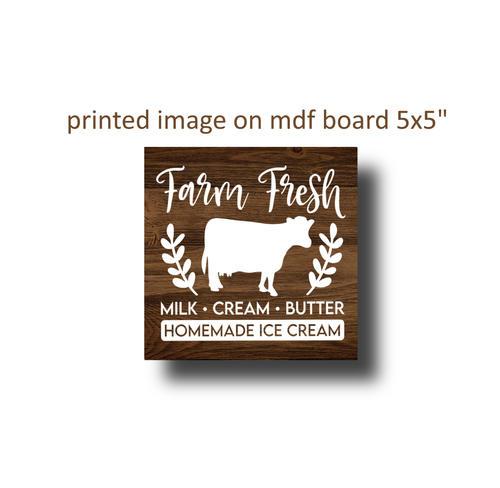 rustic homemade ice cream Sign Farmhouse Home Decor 5x5x1/8" | eBay