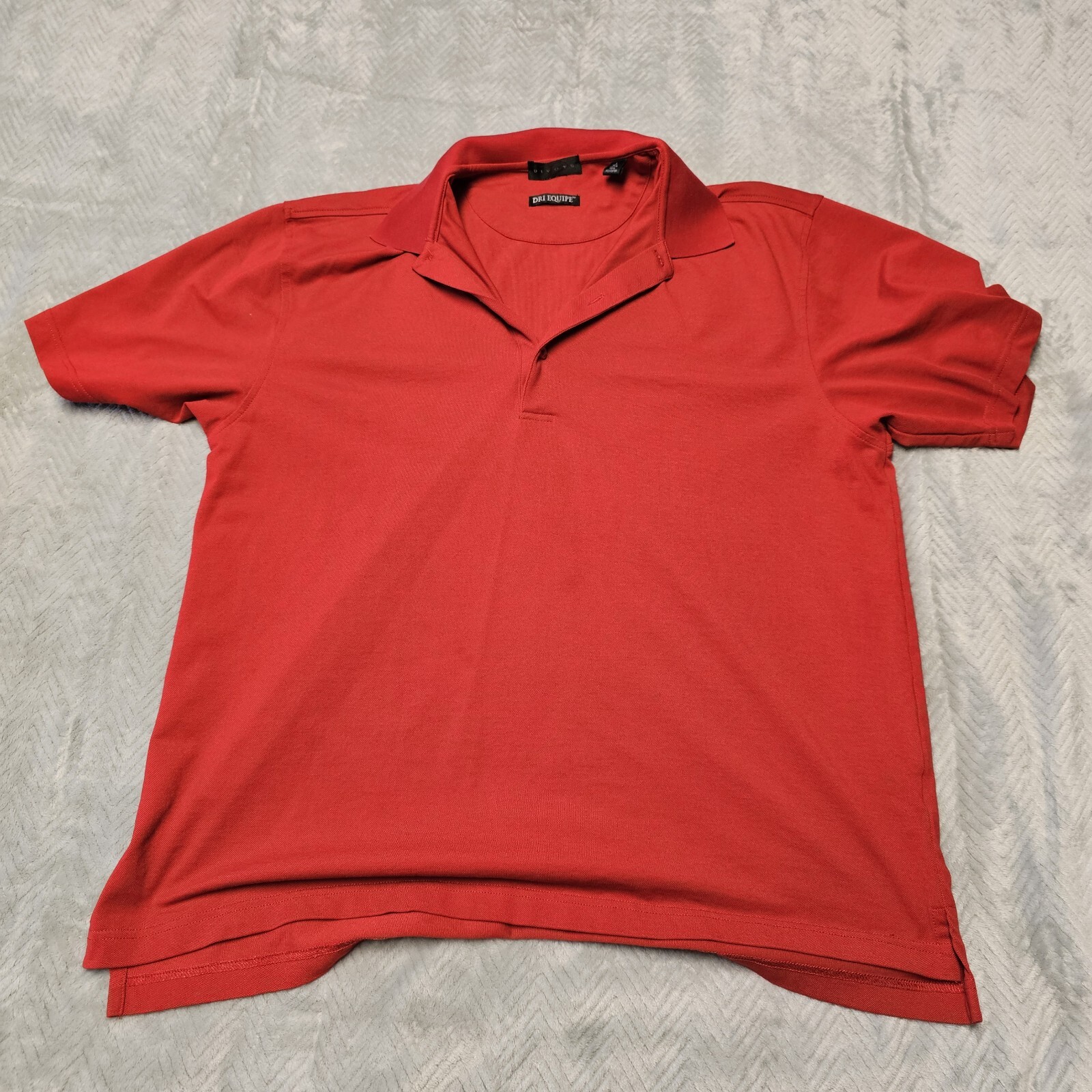 Divots Dri Equipe Golf Polo Shirt Red Men's Large - Gem