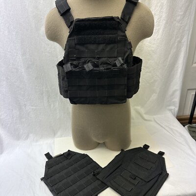 TYR Pico DS Assaulters Plate Carrier & 2 Back Panels Black Larger ...