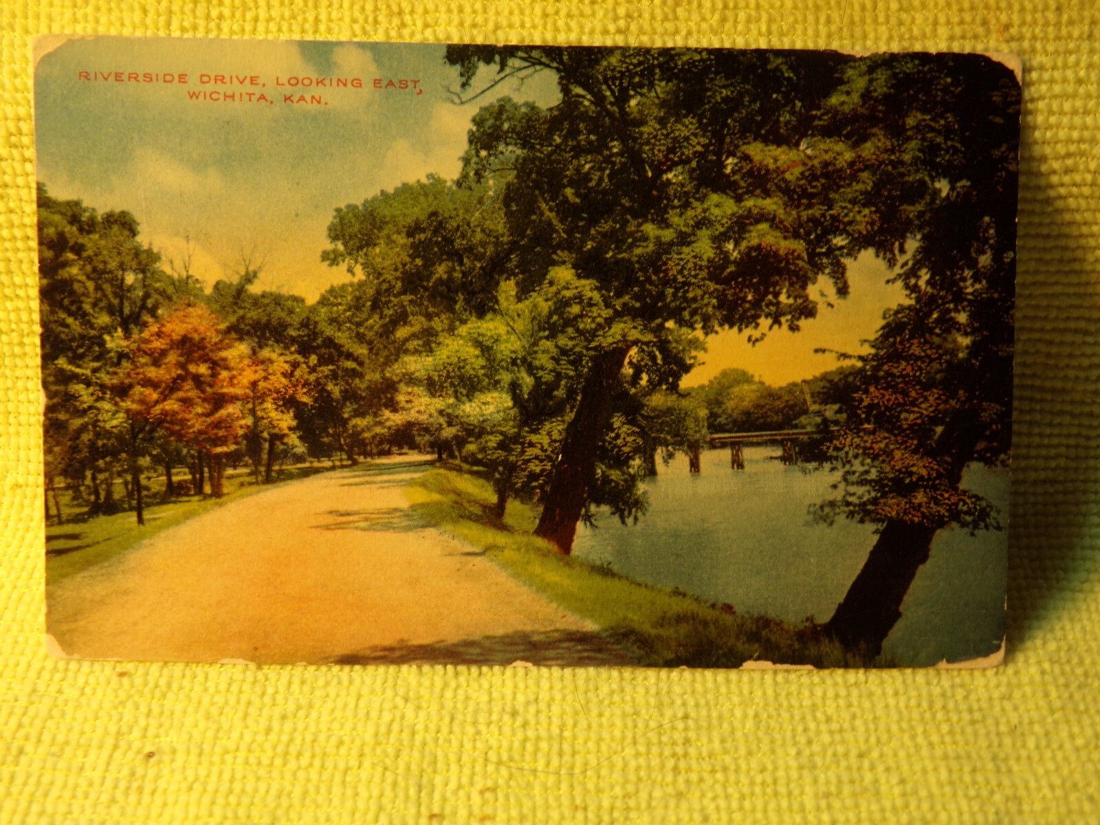 Vintage Postcard KANSAS Riverside Drive, Wichita | eBay