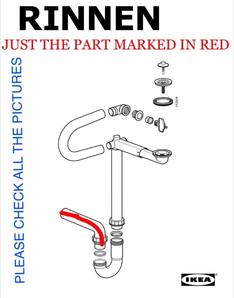 Ikea New Drain Plumbing PART RINNEN 13981 Bowl Sink Braviken, Odensvik ...