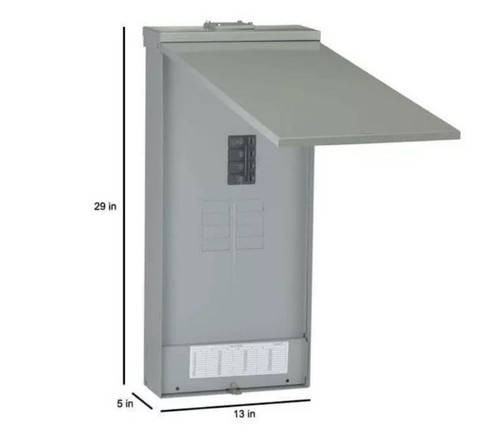 GE 200 Amp 8-Space 16-Circuit Outdoor Main Breaker Circuit Load Center ...