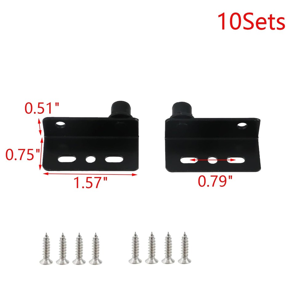 10 Sets Black Pivot Hinges Concealed Shaft Door Hinges with Bushing ...