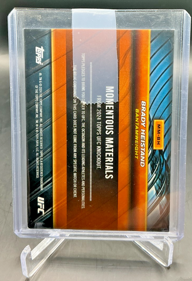 2024 Topps UFC Knockout Momentous Materials BRADY HEISTAND RC Patch 1/1 ...