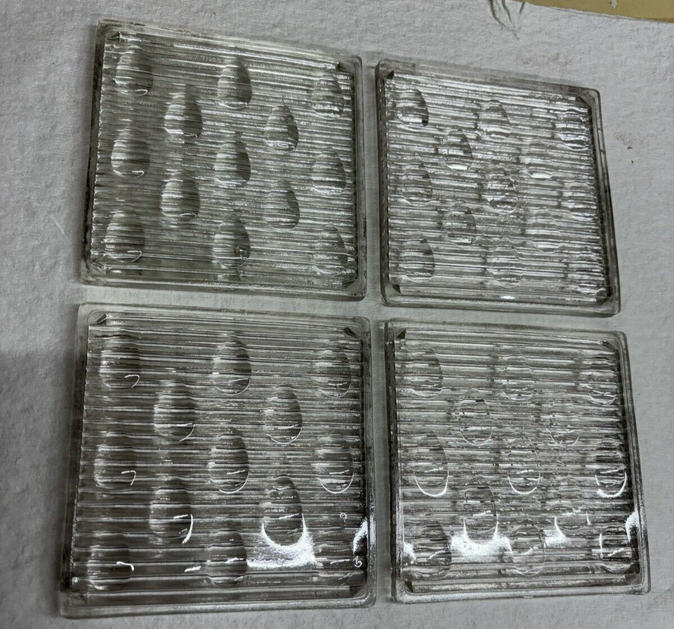 Antique Glass Window Prism Tile 4"x4"Light Diffusing Rain Drop Pattern ...