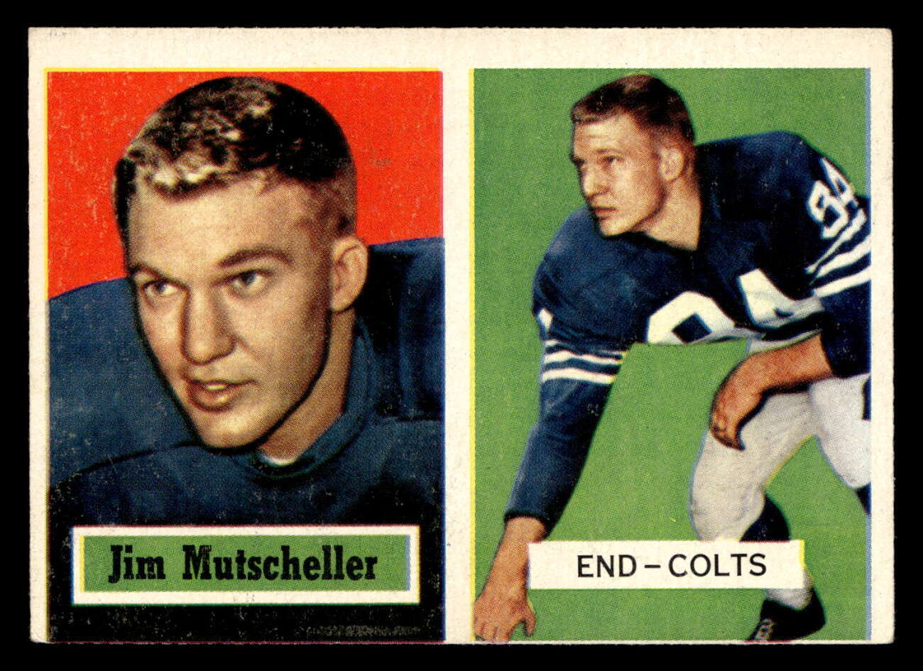 1957 Topps #103 Jim Mutscheller DP Excellent Colts DP Writing on Back ...
