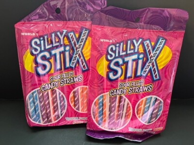 WORLD'S SILLY STIX Sweets- SOUR Candy Filled Pixy Straws ASSORTED FLAVORS | eBay