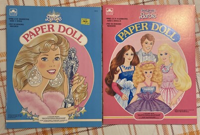 Lot Of 2 Vintage BARBIE GOLDEN BOOKS Paper Doll Books UNUSED UNCUT | eBay