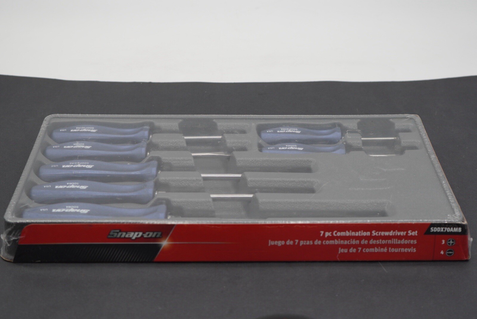 Snap-on Tools USA 7pc Power Blue Hard Handle Combo Screwdriver Set ...