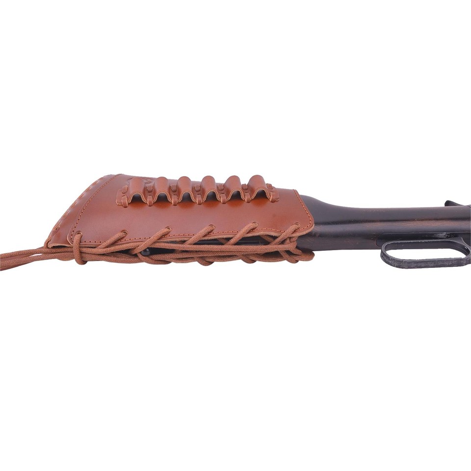 Cow Leather Shooting Gun Buttstock Shell Holder Stock Covers for Rifle ...