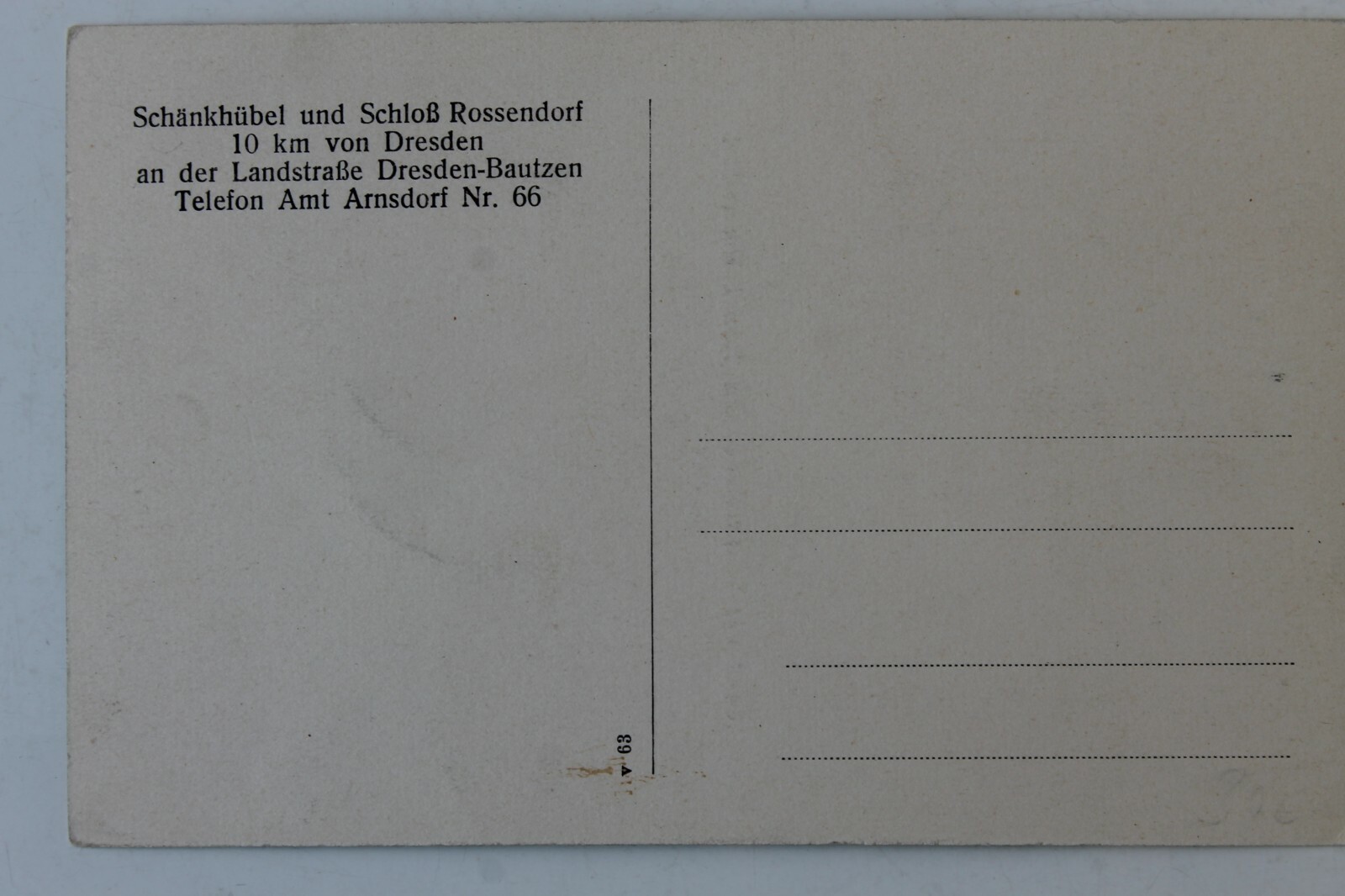 32726 AK DRESDEN Rossendorf Gaststätte Schänkhübel und Schloss ...