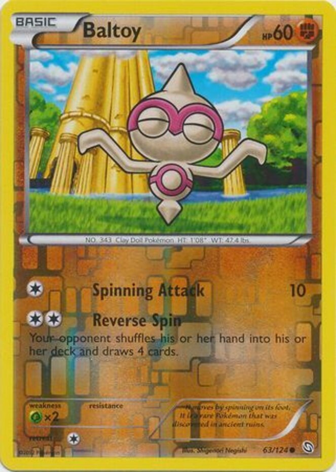 Pokemon - Baltoy - 63/124 - Common - Reverse Holo - BW - Dragons ...