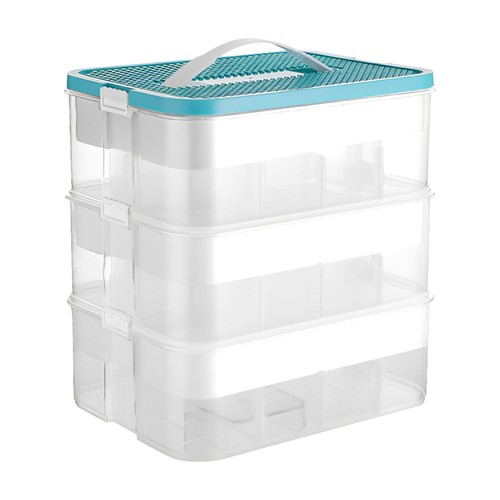 3 Layers Building Blocks Storage Plastic Storage Container Box Kid ...