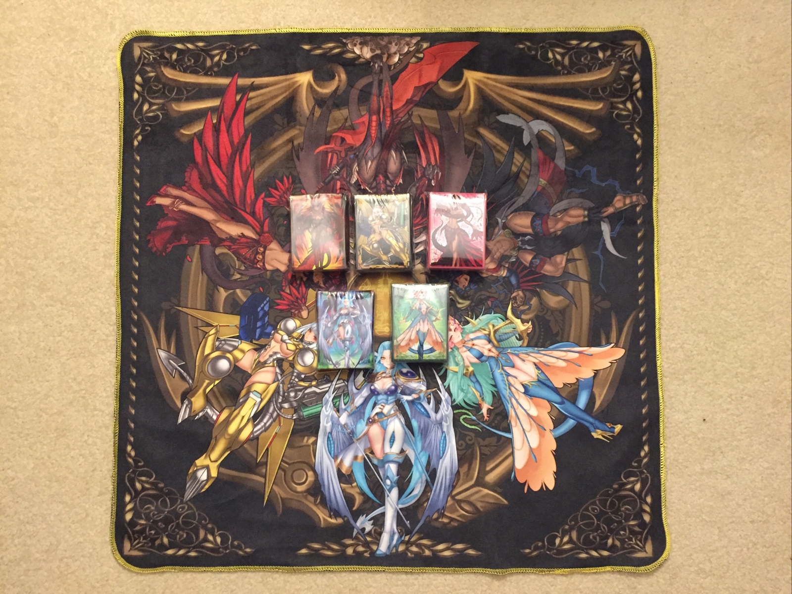 Yugioh Cloth Playmat + 5x Packs Sleeves Signer Dragon Amanda Lapalme ...