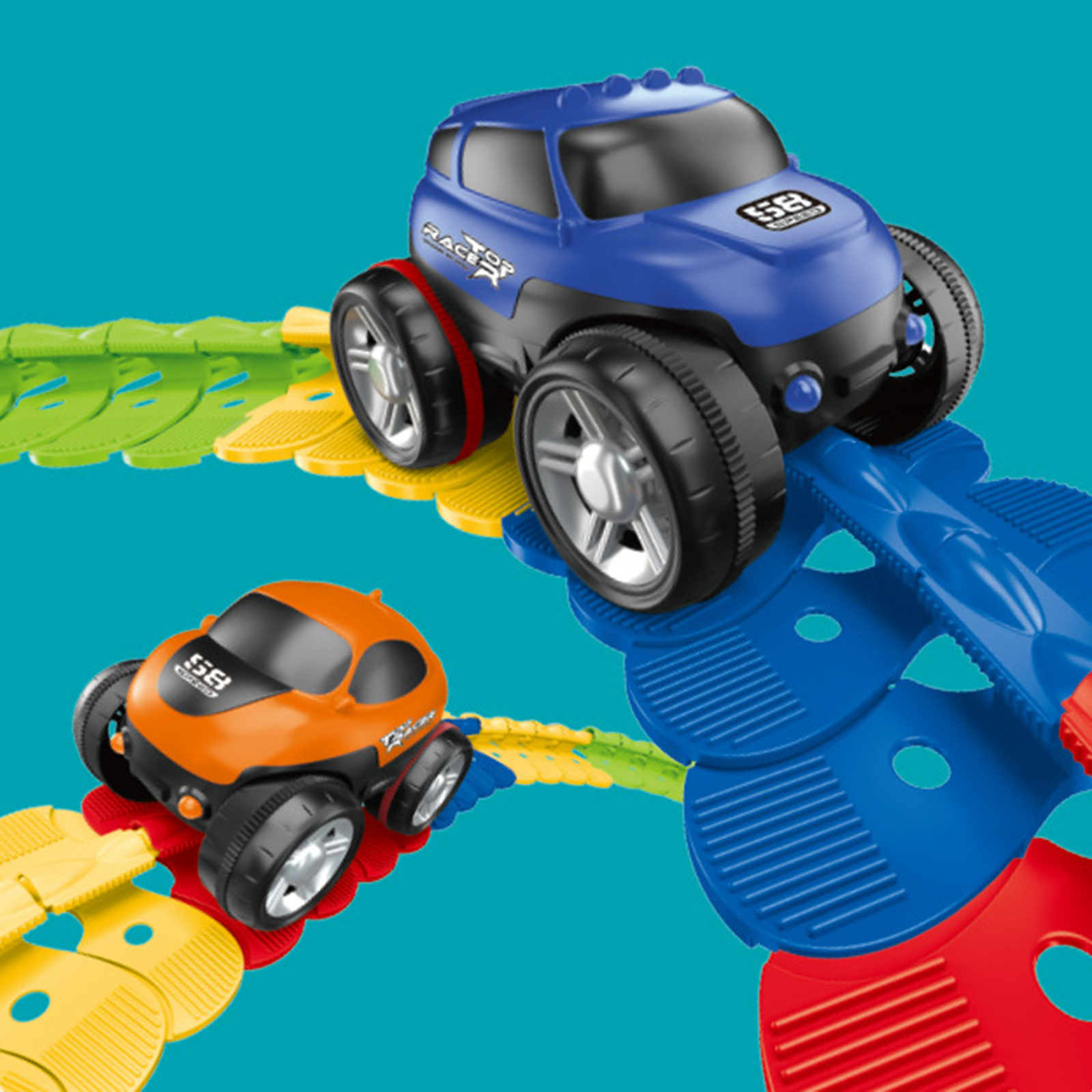 49/187Pcs Zero Gravity Car Track Set for Boys Kids Flexible Changeable ...