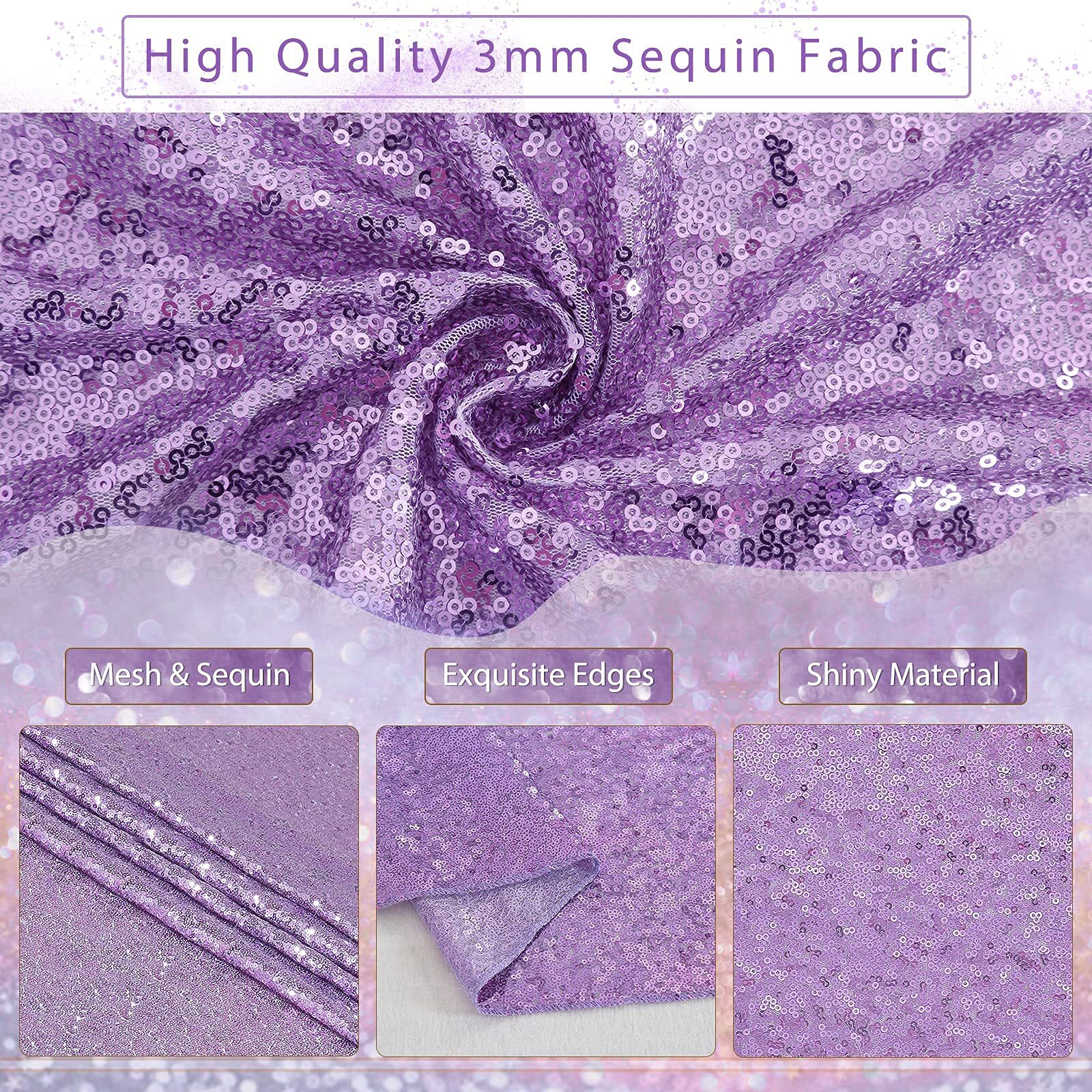 Purple Table Runners 4 Pack 12x72 Inch Sequin Lavender Runner For ...