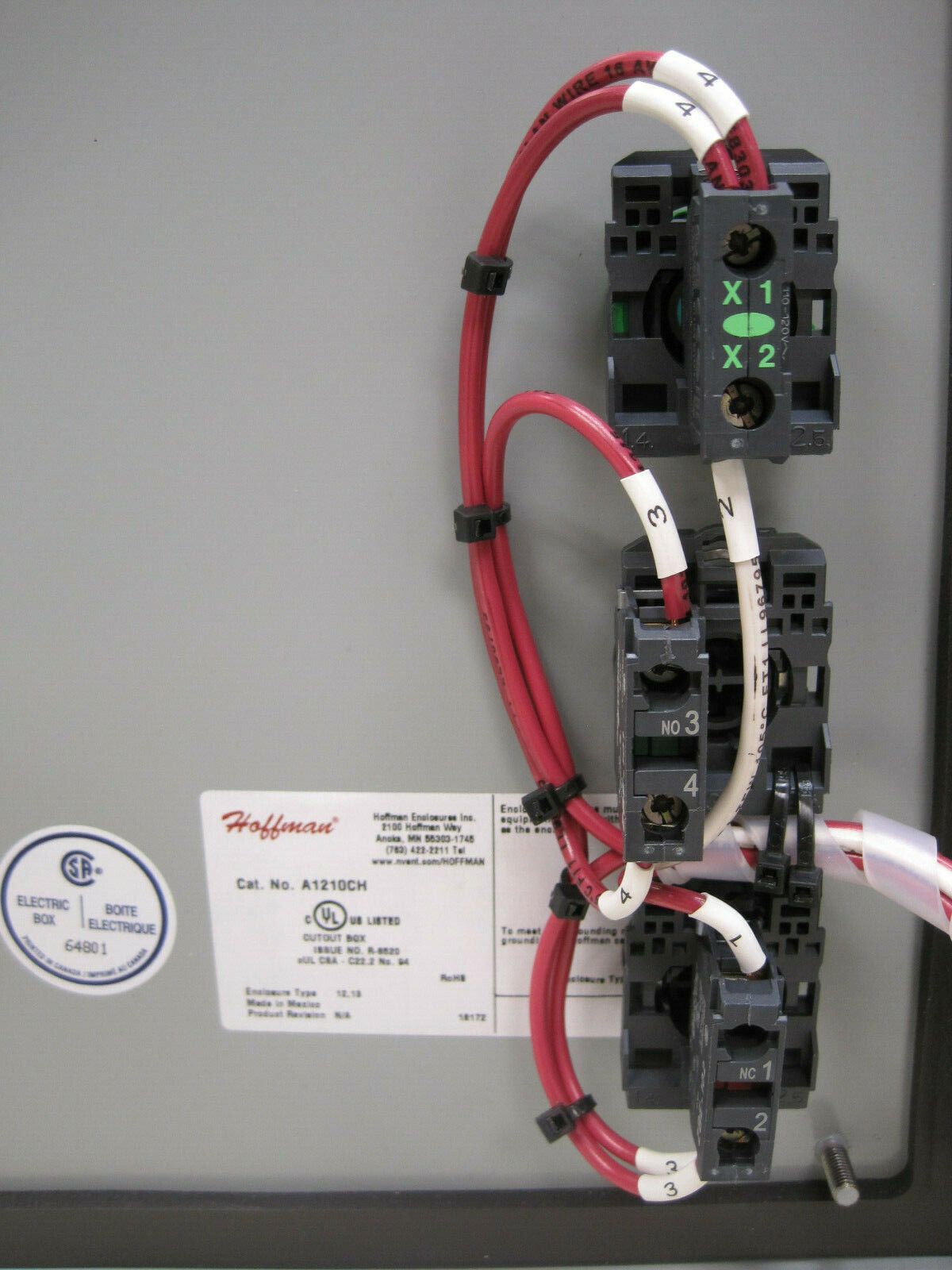 New Hoffman Enclosures Inc A1210CH Type 12,13 Enclosure Junction Cutout ...