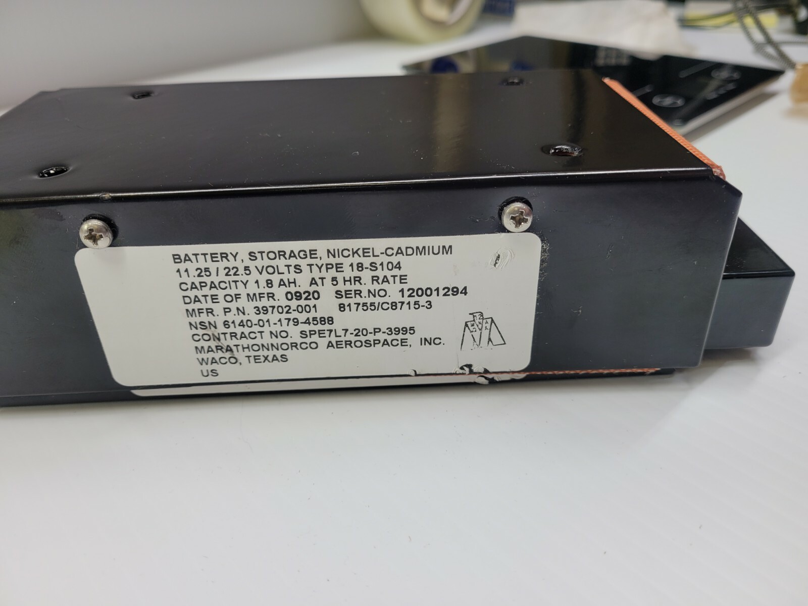 Marathonnorco Aerospace 18-S104 39702-001 Battery Storage SEE ...