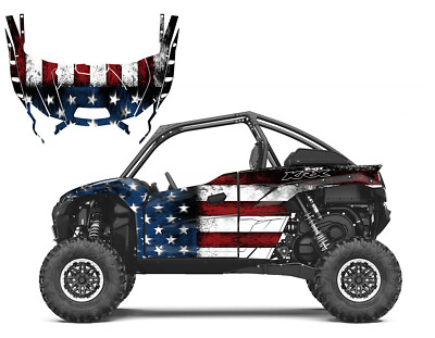 2021-23 Kawasaki Teryx KRX 1000 graphics decal kit Distressed American ...