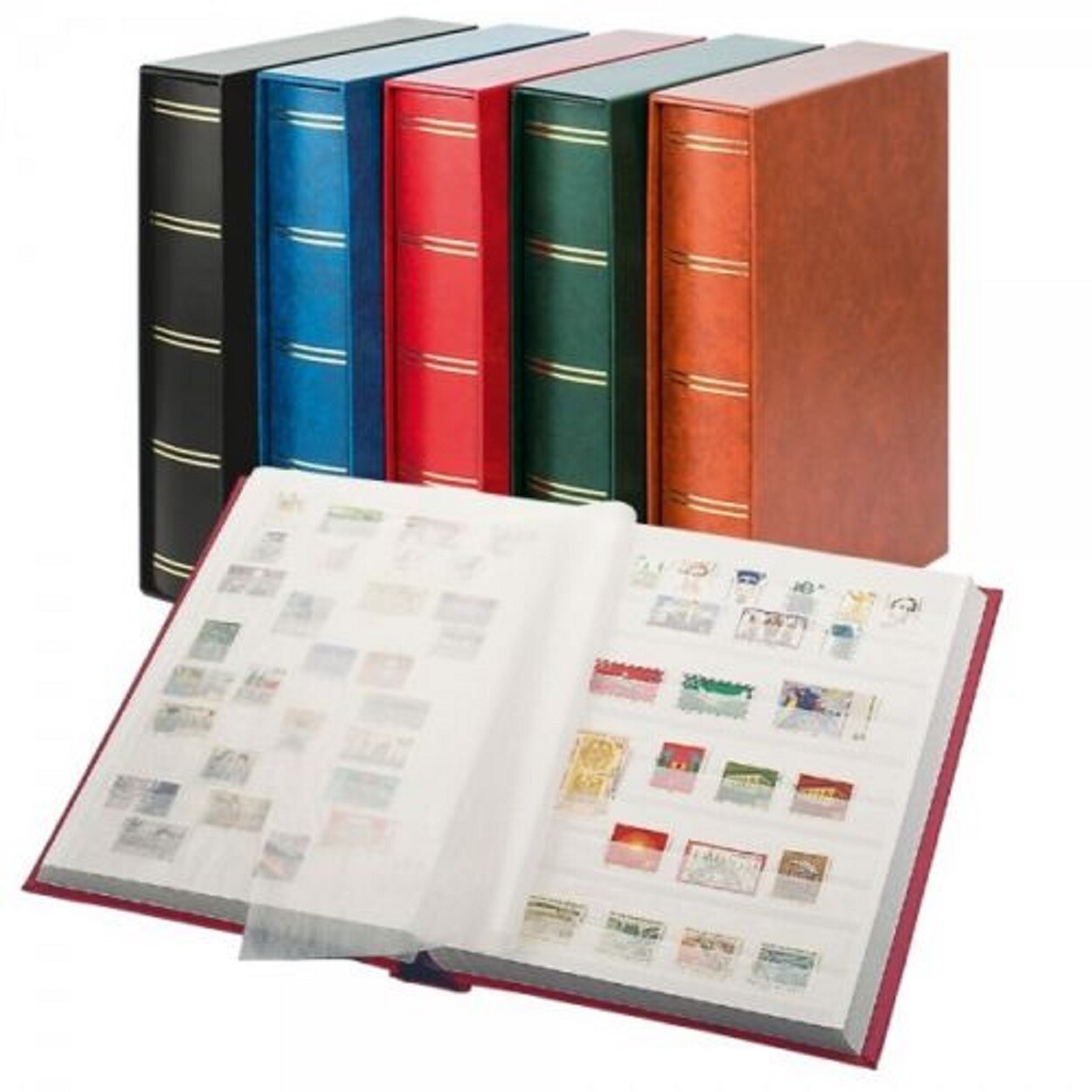 5 Stamp Stock Album Padded Green 60 White Pages Lindner 1162S-G | eBay