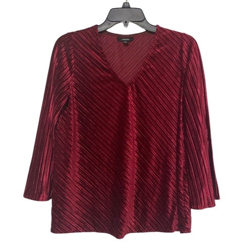 Alfani V-Neck Holiday Velvet Velour Diagonal Striped 3/4 Length Sleeve ...