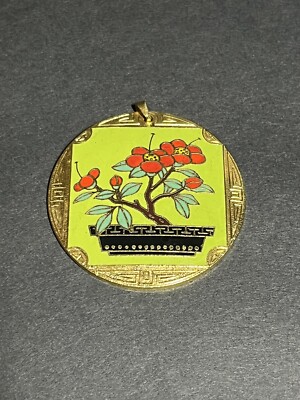 Vintage Cloisonne Pendant Necklace Bonsai Green MONET Fishers of Men | eBay