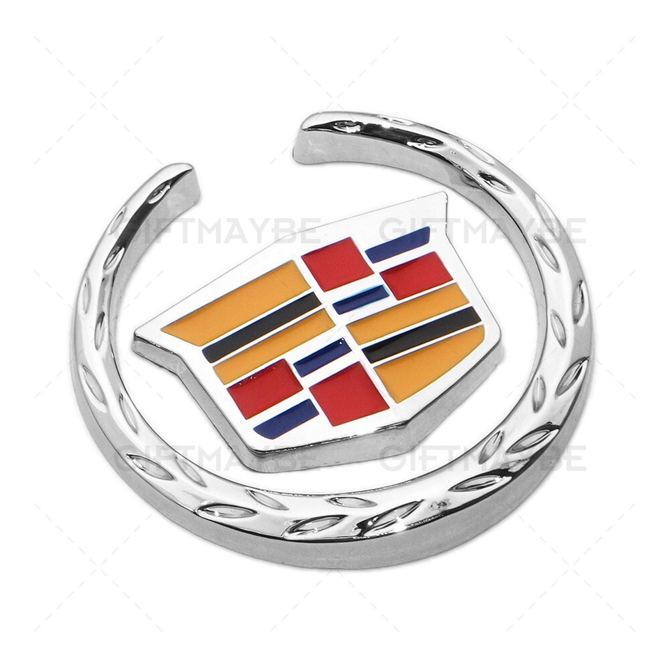 2pcs For Cadillac Fender Marker Door Logo Badge Emblem Car Decoration ...