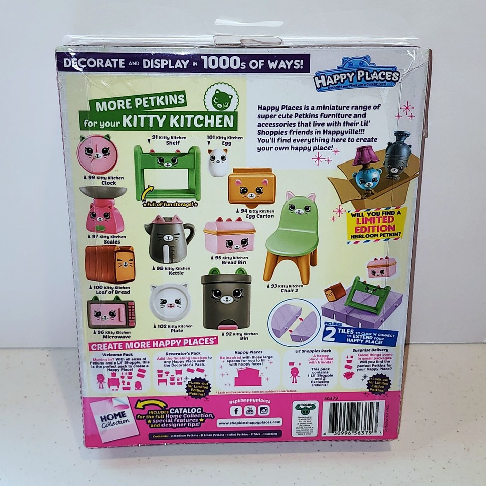 Shopkins Happy Places KITTY KITCHEN Decorators Pack Decor Petkins Set ...