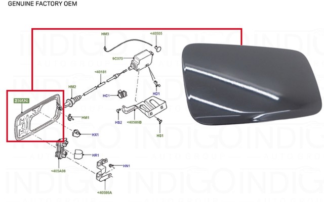 Range Rover L322 Fuel Filler Flap Door in Epsom Green 961 BPA760010 for ...