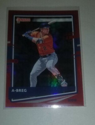 2020 DONRUSS ALEX BREGMAN A-BREG RED FOIL NICKNAME VARATION SP ASTROS ...