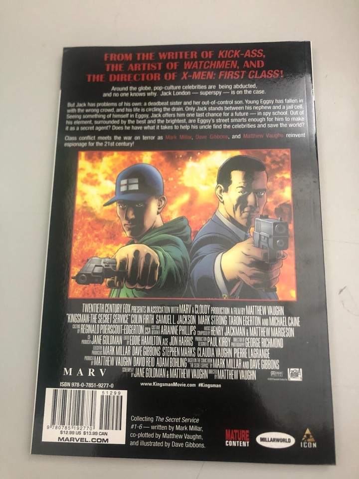 KINGSMAN THE SECRET SERVICE TPB Marvel Mark Millar Movie Tie-In Edition ...