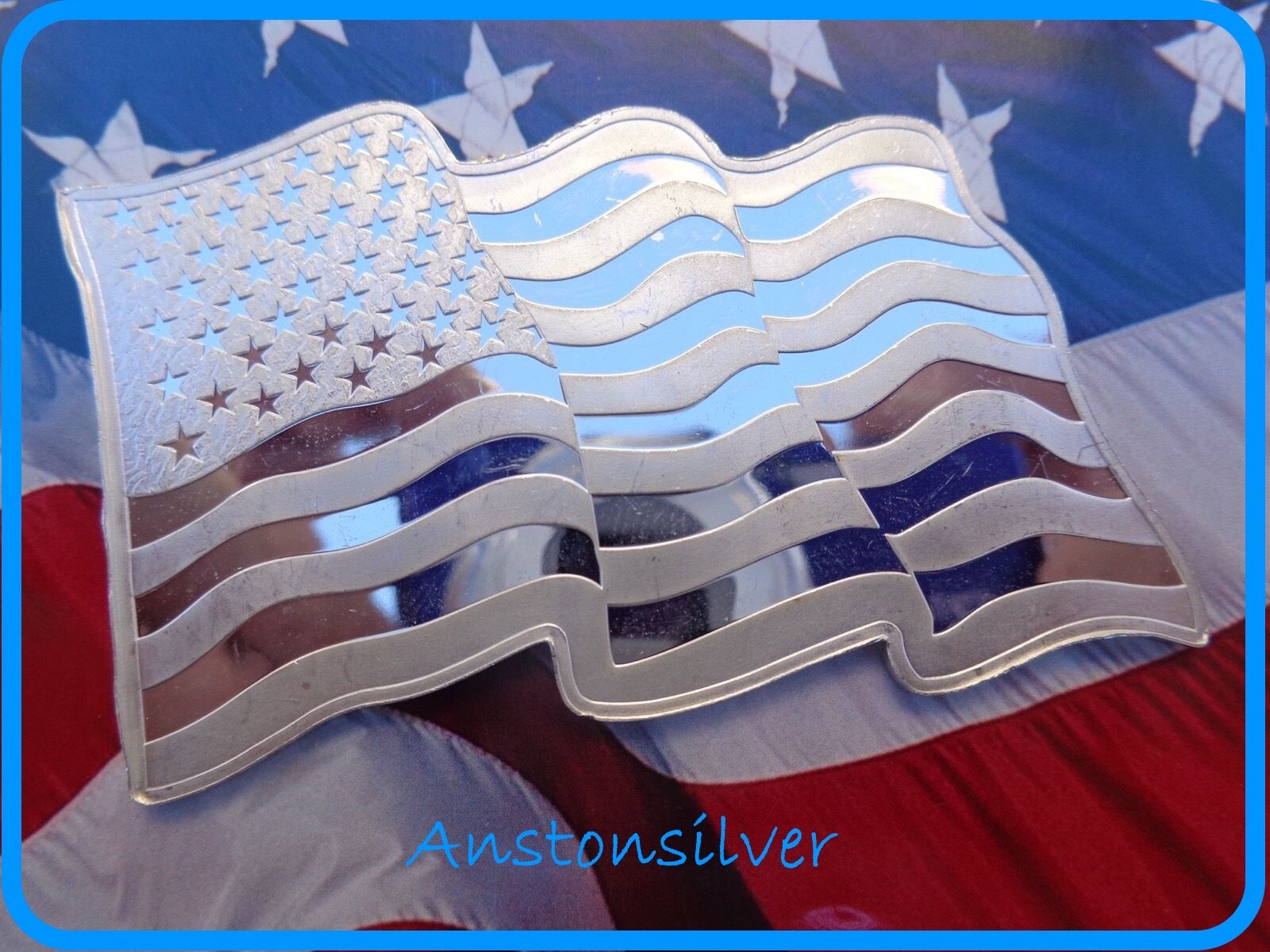 Sunshine Mint (SMI) Waving American Flag Bar - Old Glory 1 oz BU Silver ...