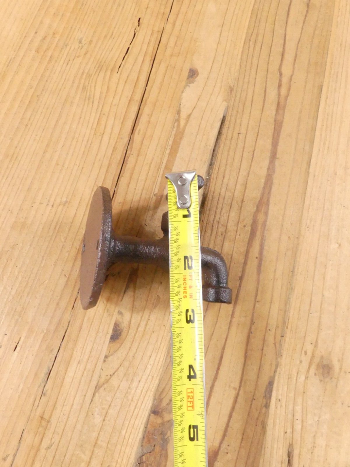 6 Rustic Hooks Cast Iron Faucet Spigot Towel Rack Bath Coat Farmhouse ...