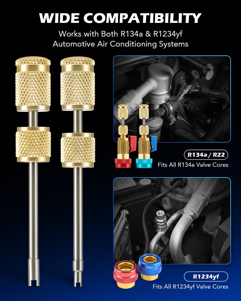 HVAC AC Valve Core Remover Installer Tool Kit Schrader Valve Core ...