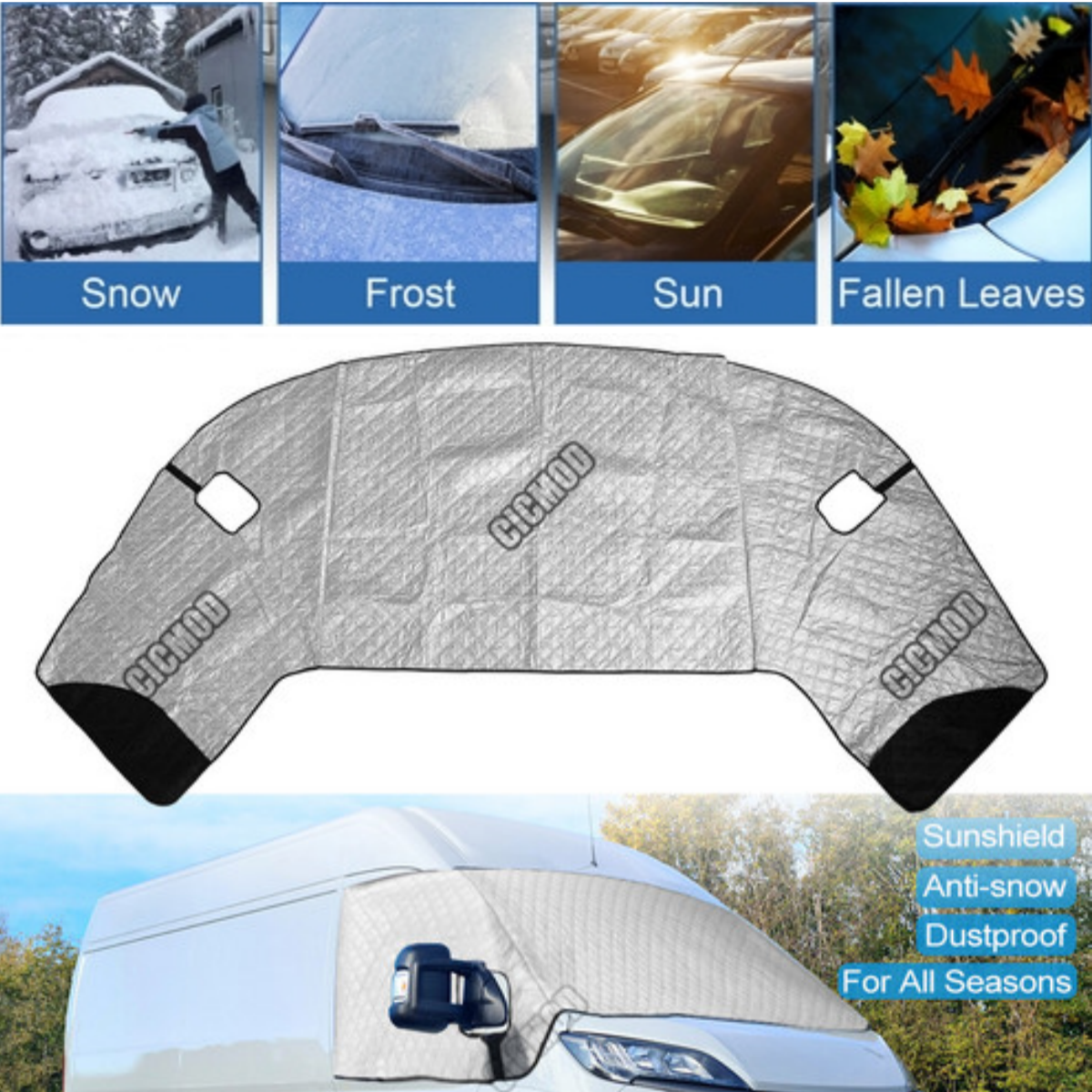 Windscreen Cover Blackout Blind Wrap Curtain Ice Protect For Ford ...