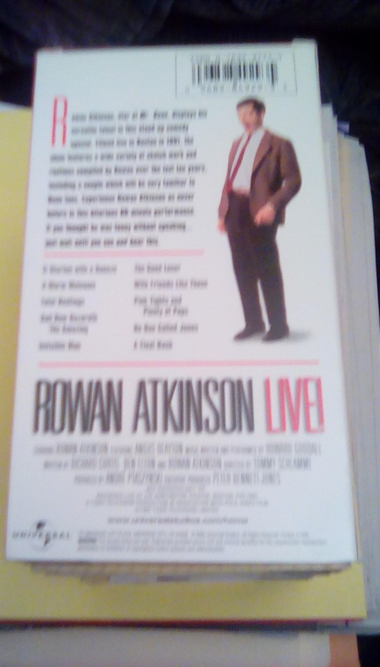 Rowan Atkinson Live! VHS comedy Mr. Bean filmed in Boston 1991 OOP ...