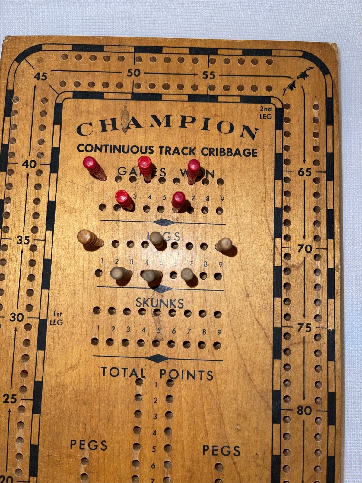 Crisloid Plastics Champion Cribbage Board 2 Player Continuous Track No ...